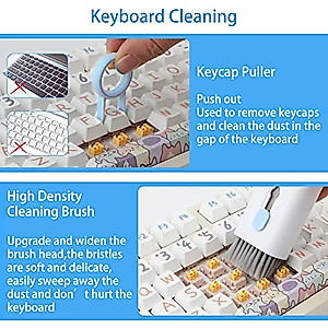 KITANIS Keyboard Cleaning Kit,7 in 1 Electronic Cleaner Kit,2 Pack Multi-Function Soft Brush Cleaning Tools Kit for Airpods/Cell Phone/PC/Laptop/Computer/Bluetooth Earphones (3nd Generation)