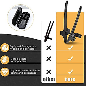 Hysagtek Upgraded Finger Chopsticks for Gamers with Box, Finger Chip Chopsticks, Snacking Chopsticks, Gamer Chopsticks, Gaming Chopsticks, Snack Chopsticks for Hands, Snack Grabber (Black, 3 Pack)