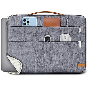 KINGSLONG 16 inch Laptop Sleeve Bag,Slim Shockproof Handle Carrying Case Protective Computer Cover for Apple 2019-2022MacBook Air/Pro Chromebook Acer Asus Dell Lenovo HP Notebook,Grey