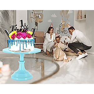 Miukage Cake Stand, Adjustable Height Cake Stands, High-end Wedding Cake Stand, Metal Blue Cake Stand Suitable for Graduation Ceremonies, Birthday Parties, Home Decoration