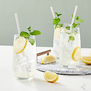 12oz Clear Highball Glasses Set of 6 for Beer, Juice, Mixed Drinks, Cocktails (2 x 5 In)