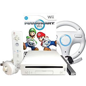 Wii Console with Mario Kart Wii Bundle - White