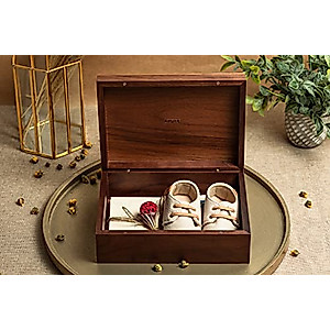 Wooden Box with Hinged Lid - Large Wood Storage Box with Magnetic Lid - Rectangle Wooden Storage Box - Brown keepsake Box- Decorative Wood Box with lids - Stash Boxes - Walnut Finish