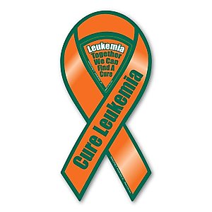 Cure Leukemia 2-in-1 Ribbon Magnet by Magnet America is 8" x 3.875" Made for Vehicles and Refrigerators