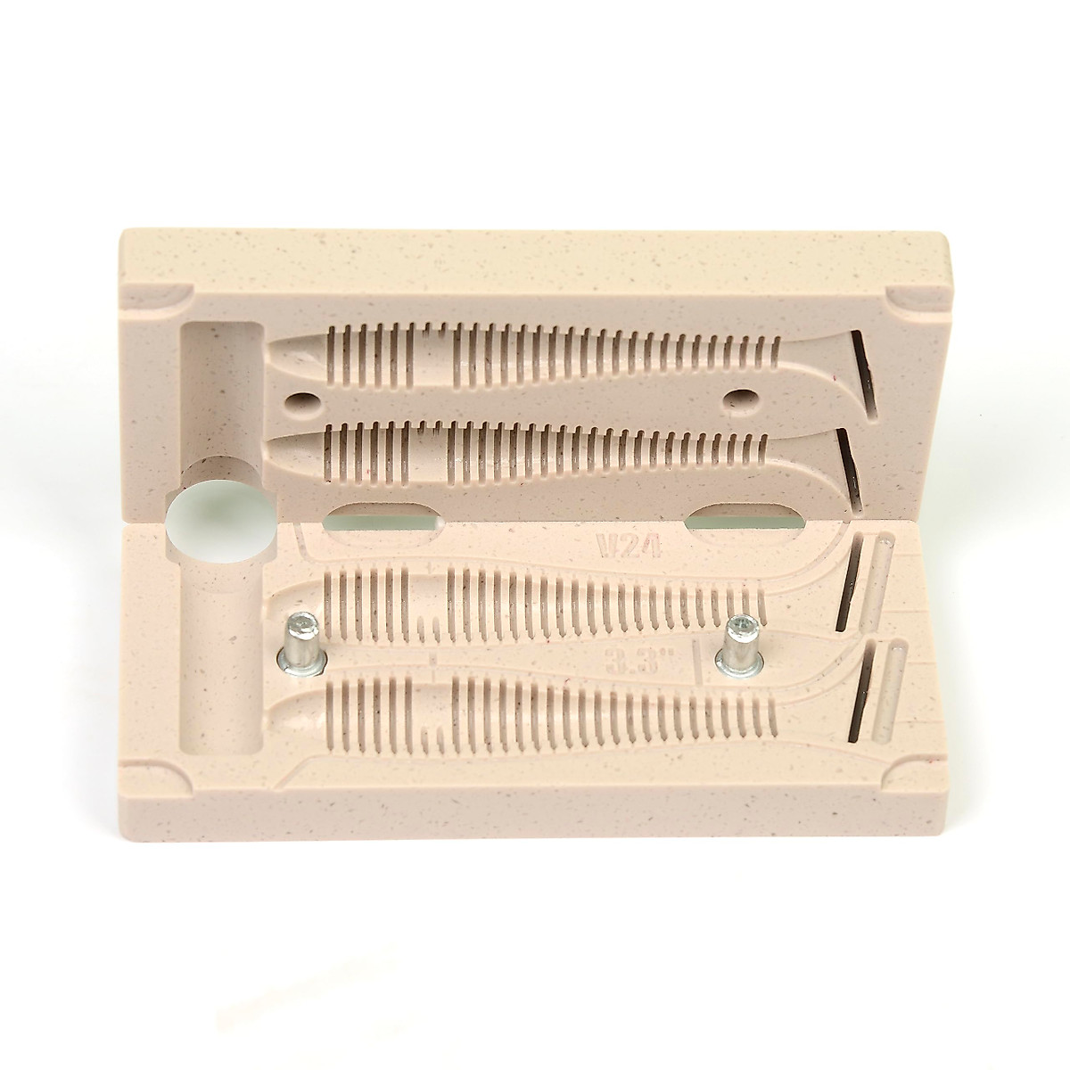 FatFish V24-2C Bait Mold Soft Plastiс Lure Making Injection Mold for Do-It Fishing Lures 3.3"