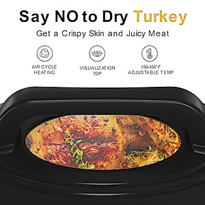 RoyalCraft 26-Quart Electric Roaster Oven - Perfect for Large Meals and Holiday Feasts, Black