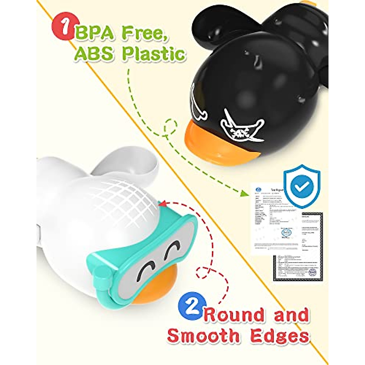 Exorany Bath Toys for Toddlers 1-3, Wind Up Bathtub Toddler Toys for 1 2 3 4 Year Old Boys Girls Gifts, Baby Bath Tub Pool Water Toys, Cute Floating Swim Ducks for Toddlers Age 1-2 2-4