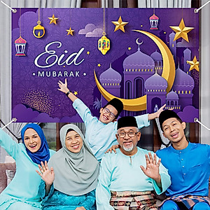 Eid Mubarak Decorations Eid Banner Ramadan Backdrop Background for Eid Al-fitr Party Decorations Supplies