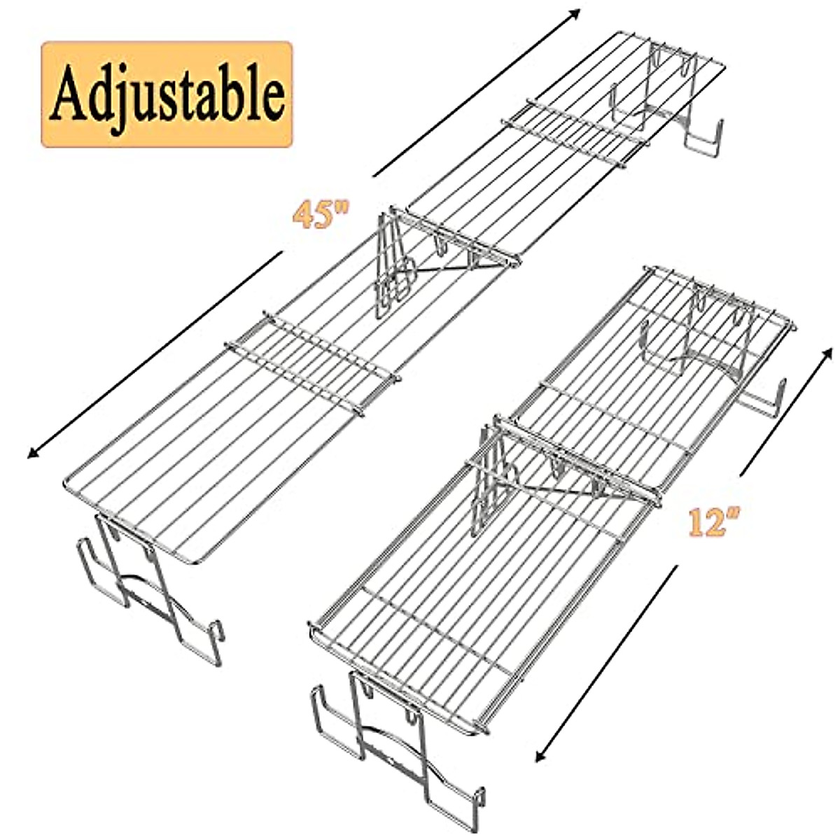 MOASKER Adjustable Griddle Warming Rack for Blackstone 17" 22" 28" 36" Griddles, Stainless Steel Extend Cooking Shelf BBQ Accessories for Blackstone 1554 1517 1883 1984 1666 1650 1825 Grills