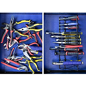 Plier Organizer Rack (2 Pack) Holds A Total of 30 Spring Loaded, Regular and Wide Handle Insulated Pliers, Two Tool Box Organizers, Pliers Storage That Fits Nicely in Your Tool Drawer or Tool Chest