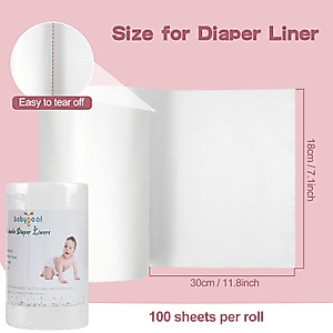 Babygoal Baby Cloth Diaper Liners 2 Pack, Rayon from Bamboo Liners for Cloth Diaper Nappy (200 Sheets) 2BBT01