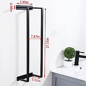 WANLIAN Wall Mounted Bathroom Towel Rack Bathroom Storage, Bath Towel Rack, Wall Mounted Towel Rack, Mounted Towel Rack- Black (Black Towel Rack)