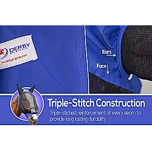 Derby Originals Reflective Lycra Fly Mask with 1 Year Warranty Mesh Eyes and Ears