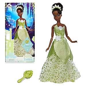 Disney Store Official Disney Princess Classic Doll (Tiana from The Princess and the Frog), 11 Inches, includes Brush with Molded Details, Posable Toy in Classic Outfit - Disney Princess Toys for Girls