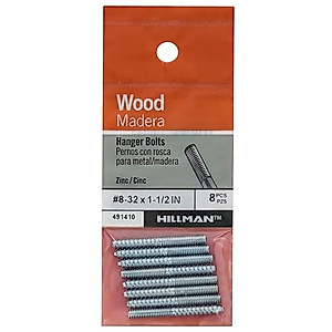 The Hillman Group 491410 Hanger Bolt, 8-32 X 1-1/2-Inch , 8-Pack