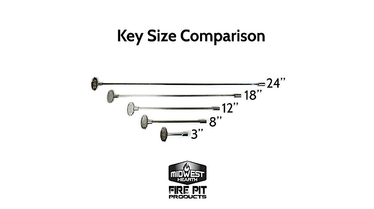 Universal Chrome Valve Key for Gas Fire Pits & Fireplaces