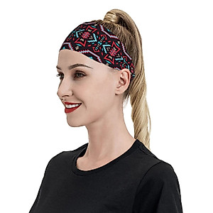 Workout Sports Headband Native Southwest American Aztec Navajo Sweat Absorbing Sweatbands for Biking, One Size