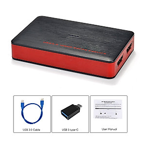 Y&H USB3.0 HDMI Game Capture Card Audio Video 4K 30P/1080P 120fps Record and Live Streaming,HDMI Capture Device for Nintendo Switch PS5 PS4 Xbox One 360 Wii U,Windows Linux Os X System