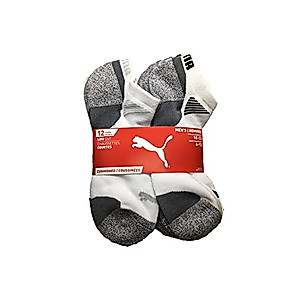 PUMA Mens No Show Socks, White 10 Pair