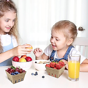 Rainmae 30 Pack Natural Pulp Fiber Berry Basket, Molded Berry Basket Produce Vented Container for Strawberry Blueberry Raspberry and Vegetable, Farmer Market, Grocery Stores, Backyard Party