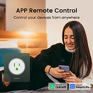 GHome Smart Mini Smart Plug, WiFi Plug Outlet Timer Smart Socket Works with Alexa and Google Home, APP Control, No Hub Required, ETL FCC Listed, 2.4GHz WiFi Only