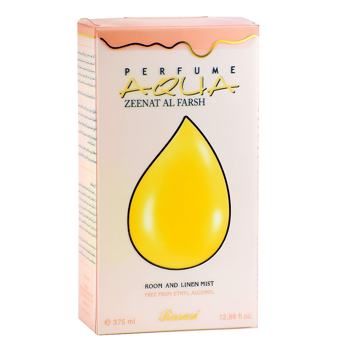 Rasasi Aqua Collection by Rasasi Air Fresheners - 375ML (12.07 oz) Auqa Afrah, Auqa Azamah, Auqa Batool, Auqa Bushra,Auqa Kausar,Auqa Masarrah,Auqa Raneem & Auqa Zeenath. (Zeenath)