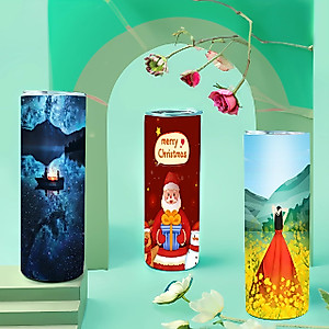 SVZIOOG Sublimation Tumblers bulk 20 oz Skinny,4 Pack Stainless Steel Double Wall Insulated Straight Sublimation Tumbler Cups Blank White with Lid, Individually Box,Polymer Coating for Heat Transfer