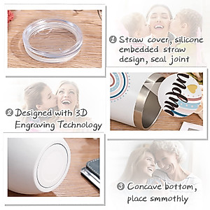 Grandma's Sippy Cup Gift for Mother's Day, Thank You Gift for Grandma Grandmother New Grandma, Birthday Gifts from Granddaughter, Grandson, 12 oz Insulated Stainless Steel Wine Tumbler (Rainbow)