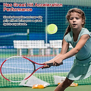 Tennis Set for Kids， Children's Tennis Racket with Free Ball for Training Tennis Carbon Fiber Top Steel Material Tennis String - Teenager's Tennis Racket