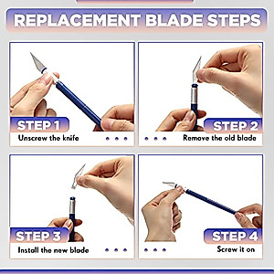 64 Pcs Craft Knife Set Steel Hobby Knife Precision Knife Precision Cutter for DIY Carving Scrapbooking, Art Cutting Carving, Phone Repair Stencil, Multicolor, 5.71 Inch