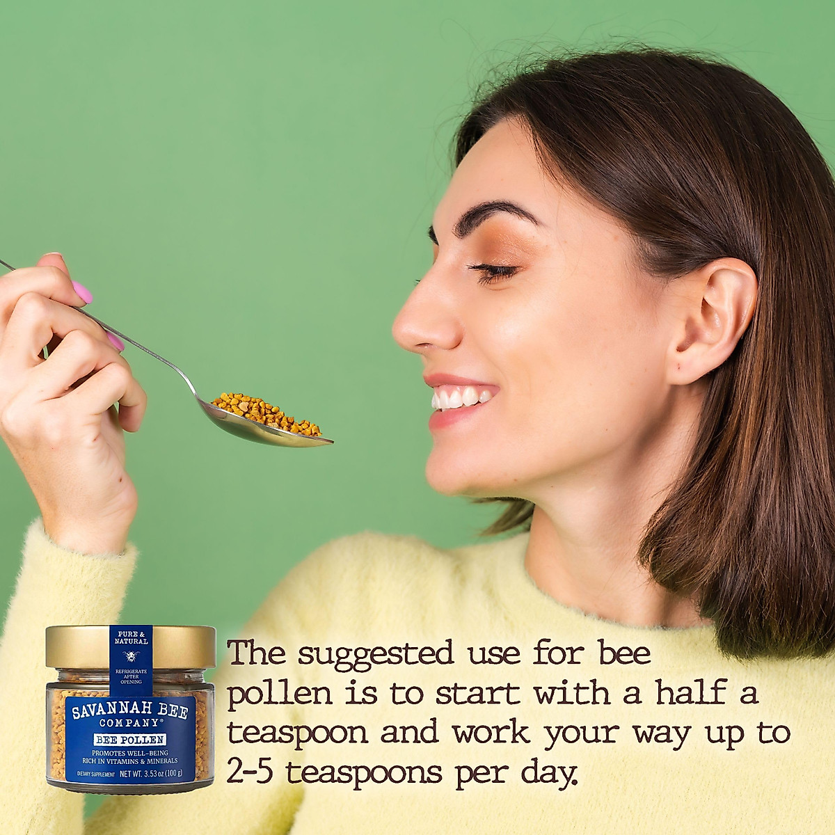 Bee Pollen Supplement by Savannah Bee - Immune System Support - Strong Antioxidant - Rich in Vitamins and Minerals - 100% Natural and Raw