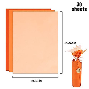 MR FIVE Assorted Orange Tissue Paper Bulk,29.5"x 19.6",Orange Tissue Paper for Gift Bags,30 Sheets Orange Tissue Paper for Crafts,Gift Wrapping Paper for Harvest Fall Thanksgiving Holiday, 3 Colors