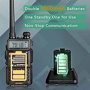 BaoFeng Radio (Upgraded from BaoFeng UV-5R) 8Watt Ham Radio Handheld with Extra 1800mAh Battery and 771 Long Antenna Dual Band Walkie Talkies Two Way Radio Includes Full Kit