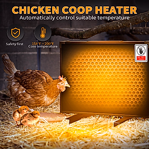 Ziopetru Chicken Coop Heater, Winter Poultry Warmer Coop Heater, Radiant Coop Heating Panel 9ft Anti-bite Cable, Suitable for Keeping Chickens Dogs Cats and Other Pets Warm