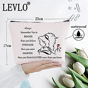 LEVLO Beauty Story Cosmetic Make up Bag Movie Inspired Gifts You Are Braver Stronger Smarter Than You Think Makeup Zipper Pouch Bag (Beauty Bag)