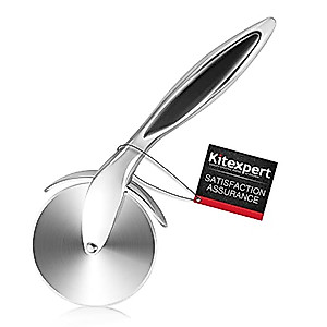 KITEXPERT Pizza Cutter, Super Sharp Stainless Steel Pasta Slicer, Easy to Clean & Dishwasher Safe Pizza Cutter Wheel, Pizza Slicers with Slip Resistant Zinc Alloy Handle