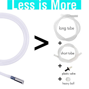 Sink Soap Dispenser Extension Tube kit, Upgraded Metal Check Valve No Backflow No More Refills | Only One Tube No More Work to Connect, 47" Long | 1 Pack