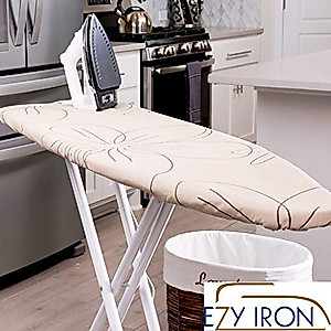 Ezy Iron Ironing Board Cover and Pad Standard Size - 15x54 Replacement Iron Board Cover with Padding, Covers for Full Size & Extra Long and Wide Large Boards - Heavy Duty Padded, Elastic Edge
