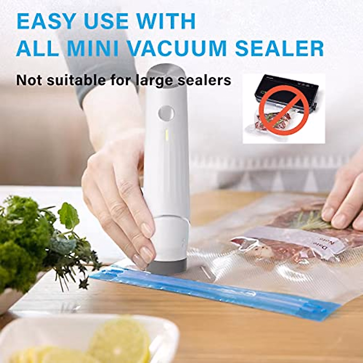 20 PCS Reusable Vacuum Sealer Bags for Food & Snack Storage, Meal Prep & Sous Vide, BPA Free Vacuum Zipper Bags, Freezer & Microwave Safe, 3 Sizes, 8" x 8" x 7, 10" x 11" x 7, 13" x 10" x 6, Clear