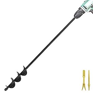 Auger Spiral Drill Bit 18" x 1.6" for Planting, Garden Drill Planter Post Hole Digger, Used to Dirt/Hard Soil/Clay, Rapid Flower Bulb Planter for 3/8" Hex Driver Drill