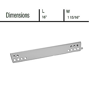 Damile Stainless Steel Grill Heat Plates Heat Shield Burner Cover, 16 Inch BBQ Gas Grill Replacement Parts for Charbroil 4 Burner Gas Models 463446015, 463446016, 463446017, 466446015, 463447018, 4Pcs