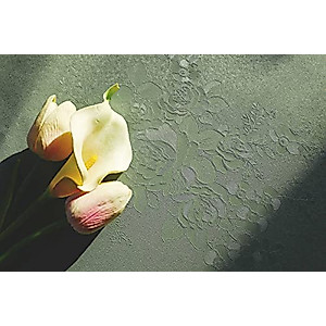 Dimoon 236"x17.7" Leaf Green Flower Thicken Advanced Texture Wallpaper Peel and Stick Green Leaf Floral Wallpaper Waterproof Contact Paper Grey Green Self Adhesive Wallpaper Removable Vinyl Roll
