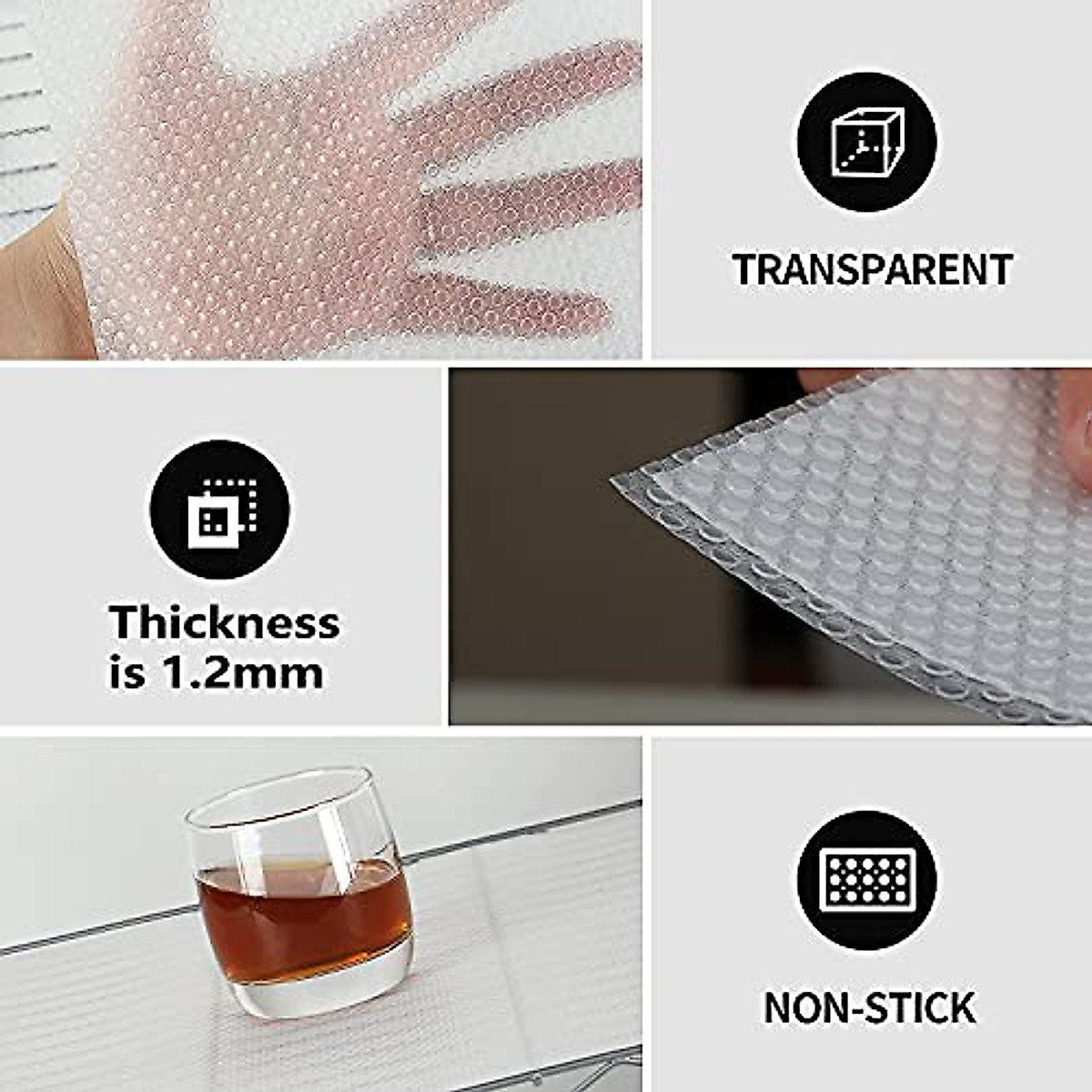 PABUSIOR Shelf Liner for Wire Shelves - (Precise Size 23.5 x 197 Inch, Clear) Transparent Thick Pantry Shelf Liners for Kitchens Cabinet, Under Sink, Waterproof Easy to Cut Drawer Liner for Shelving