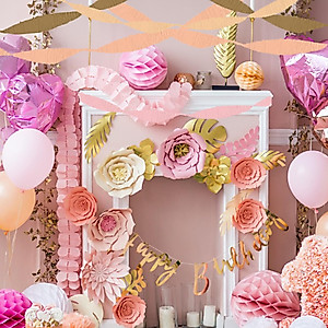 Crepe Paper Streamers 9 Rolls 738ft，Brown Crepe Paper Streamers,Rose Gold Party Streamers for Birthday ，Baby Shower Graduation Wedding Other Celebration,(1.8 Inch x 82 Ft/Roll)