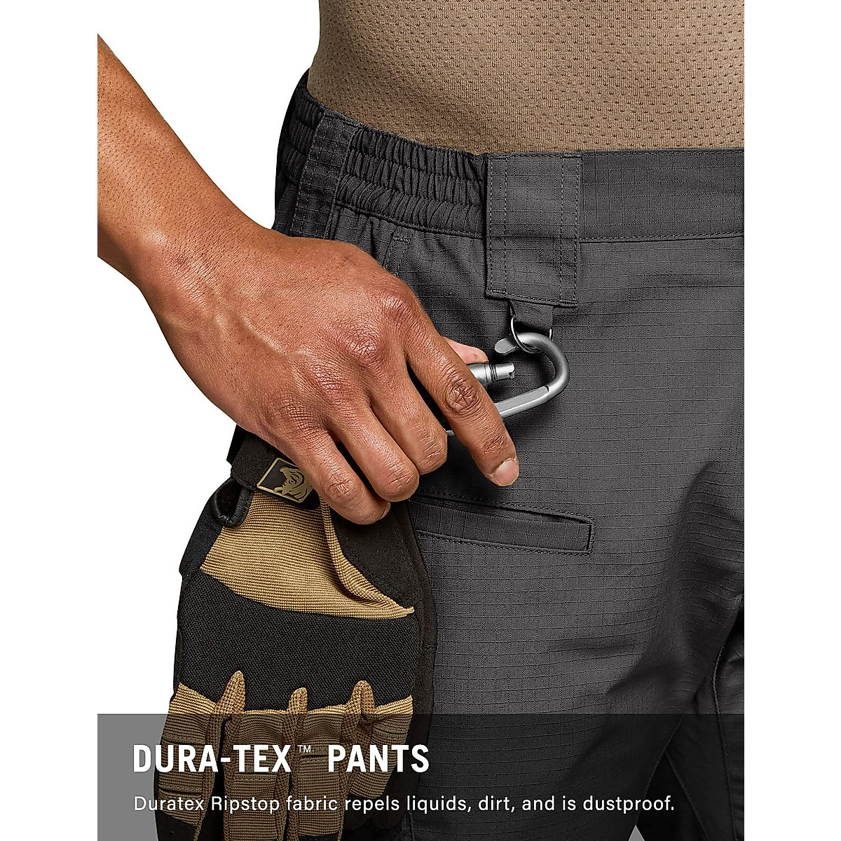 CQR Men's Tactical Pants, Water Resistant Ripstop Cargo Pants, Lightweight EDC Work Hiking Pants, Outdoor Apparel, Duratex Charcoal, 34W x 30L