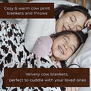 Shop LC Homesmart Brown Cow Print Blanket Queen Size Microfiber Soft Cow Print Stuff Throw Blanket Western Fleece Cow Blanket Bedding Home Room Decor Cow Gifts 78.7" Lx59 W