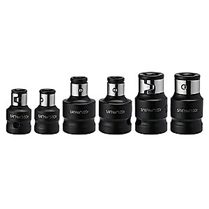 Mayouko 6PCS Bit Holder Socket Adapters, Hex Bit Coupler Set, 3/8" Square to 1/4" Hex, 1/2" Square to 1/4" Hex, 1/2" Square to 5/16" Hex