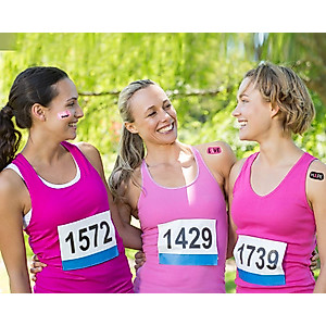 Breast Cancer Awareness Face Tattoos Temporary - Pink Ribbon /Walk/Football/Run/Fundraising Giveaways Favors 144Ct