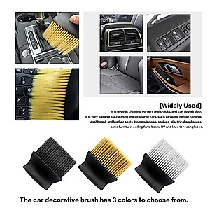 Rsept Car Air Outlet Cleaning Brush,Auto Interior Dust Brush,Long Hair Wide Handle Brushes Car Cleaning Brushe Duster,Soft Detailing Brush Dusting Tool for Car Interior,Air Vents,Dashboard (Yellow)