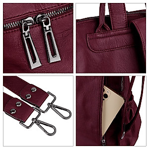 Uromee Travel Backpack Purse for Women Vegan Leather Ladies Fashion Tassel Shoulder Bag Convertible